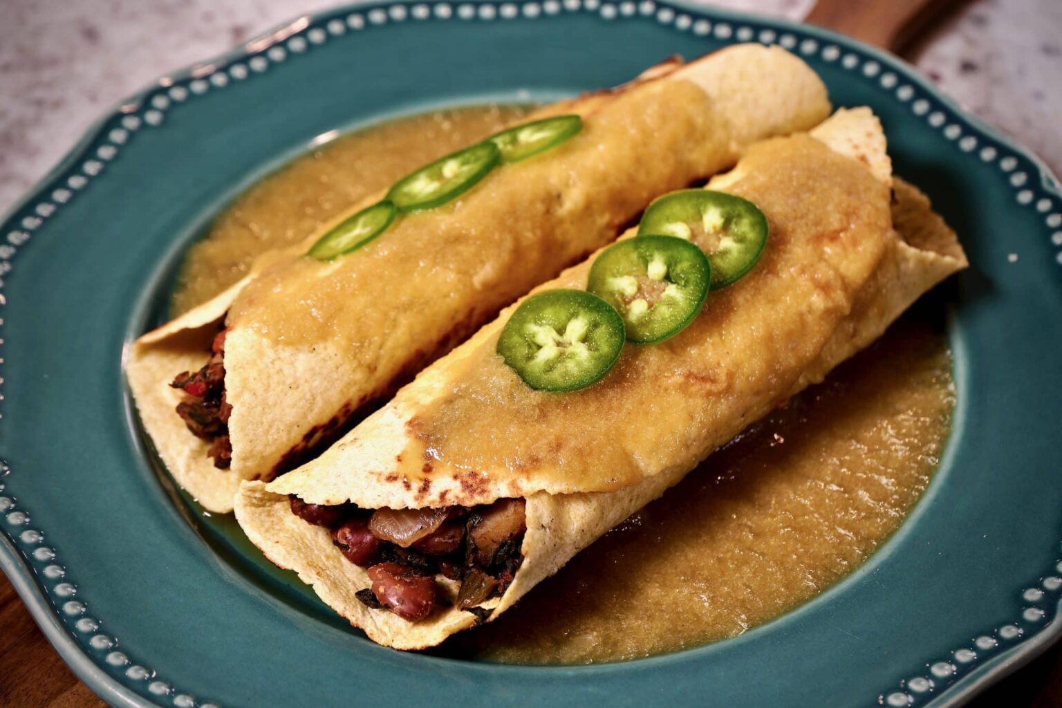 Smothered Green Chili Burritos - The Whole Food Plant Based Cooking Show