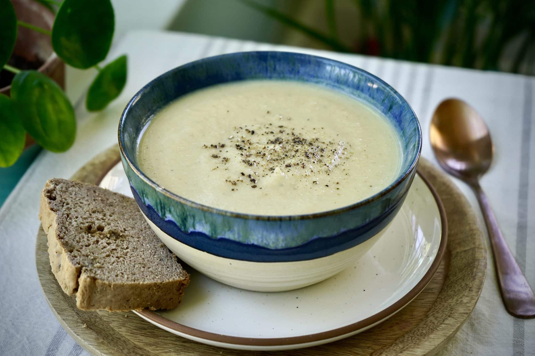 Vegan Roasted Garlic & Cauliflower Soup - The Whole Food Plant Based ...