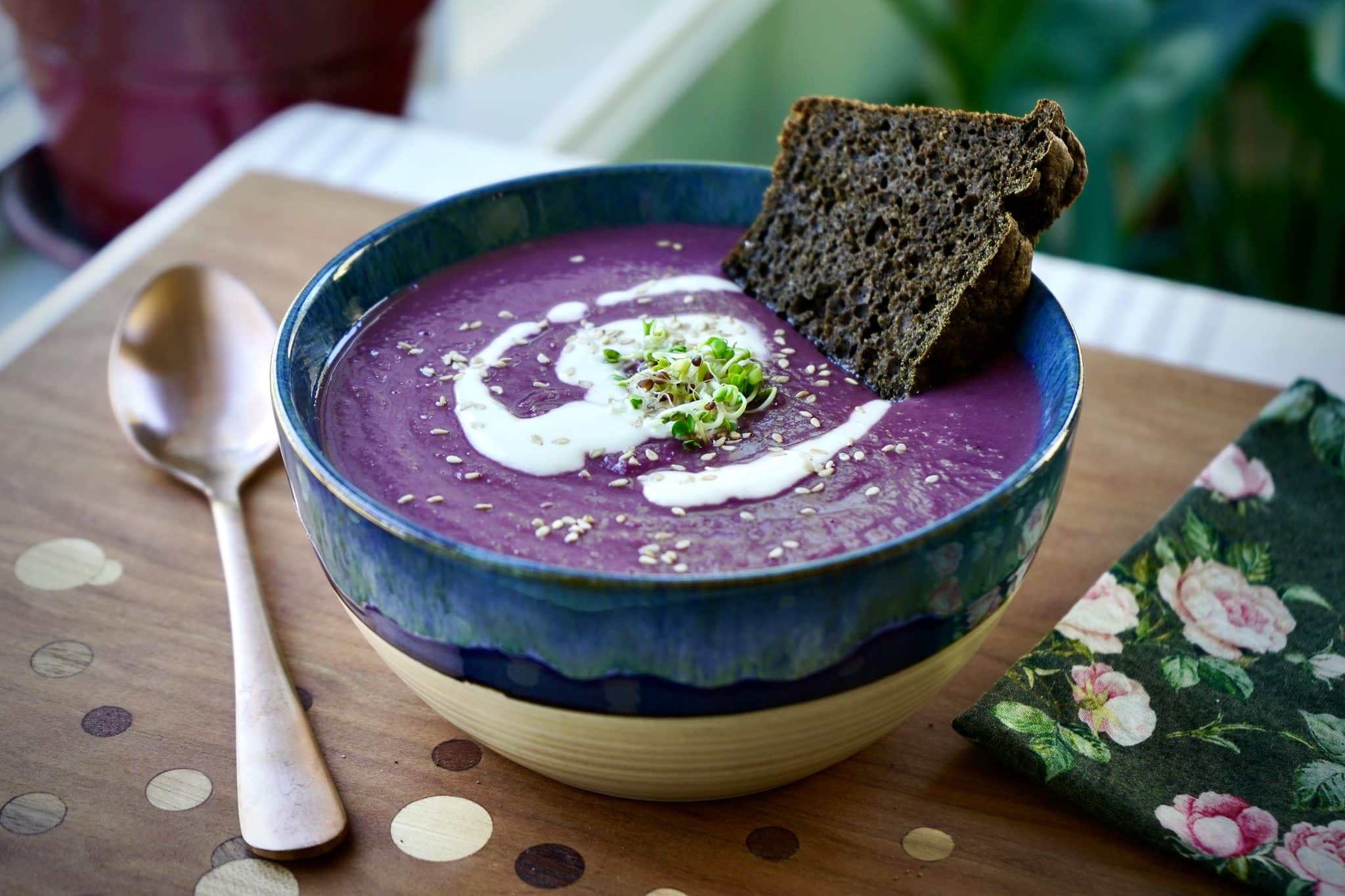 Vegan Creamy Purple Sweet Potato Soup - The Whole Food Plant Based ...