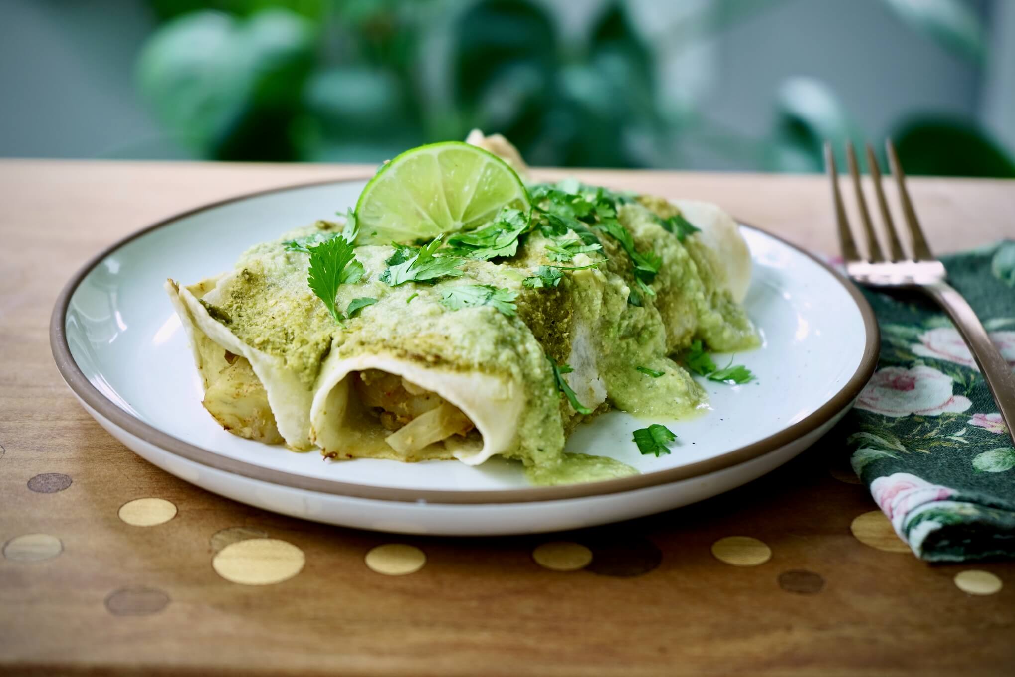 Plant-Based Potato Green Chili Enchiladas - The Whole Food Plant Based ...